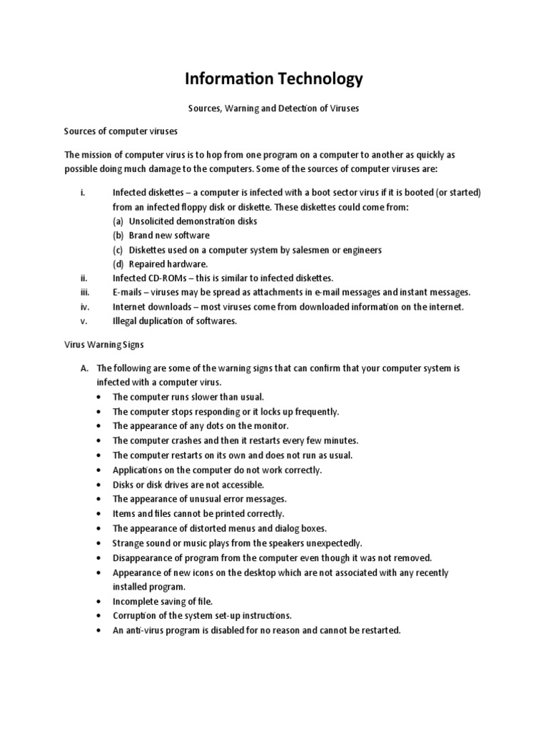 Infotech JSS2 Computer Virus 2 | PDF | Computer Virus | Antivirus Software