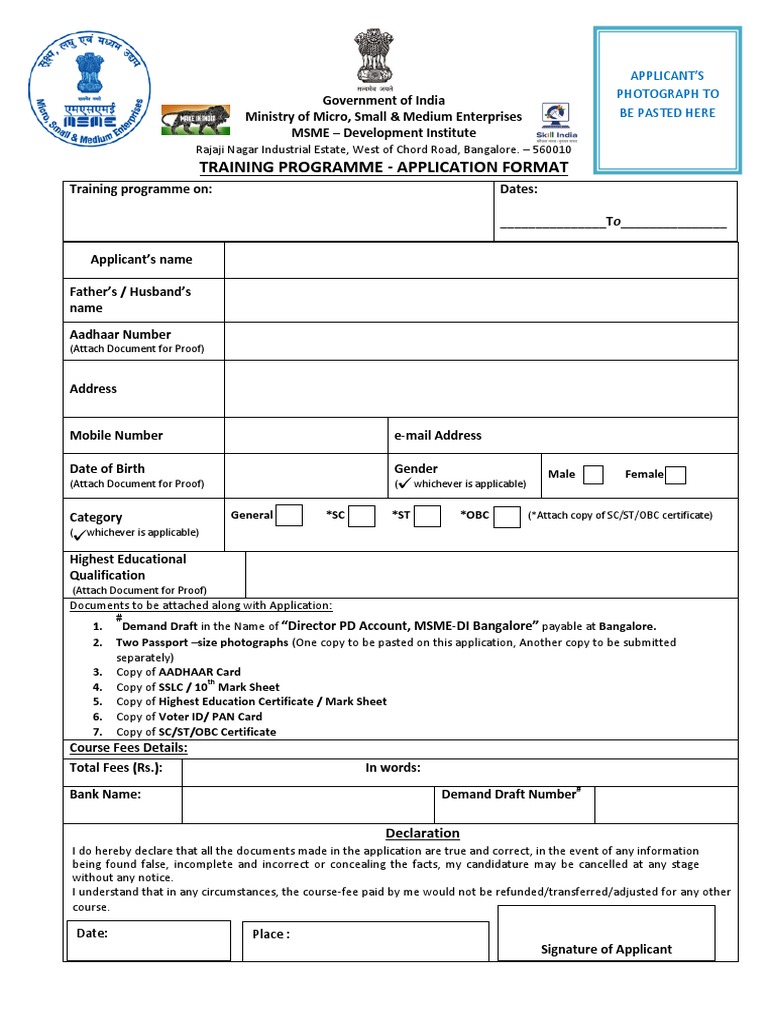 Application Format Training Programme | PDF | Government And Personhood ...