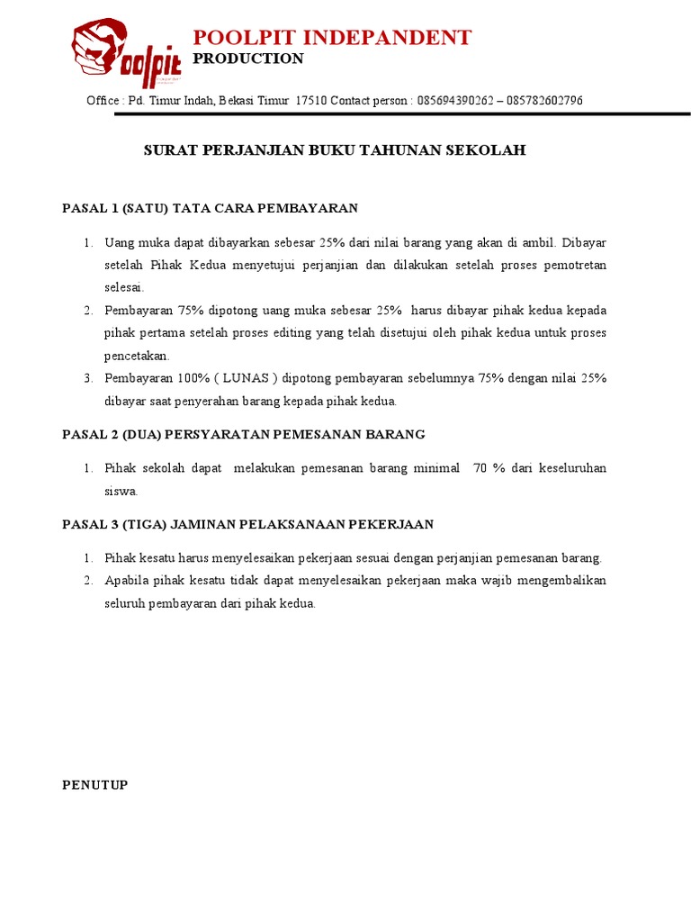 CONTRACT FOR ANNUAL SCHOOL YEARBOOK PRODUCTION | PDF