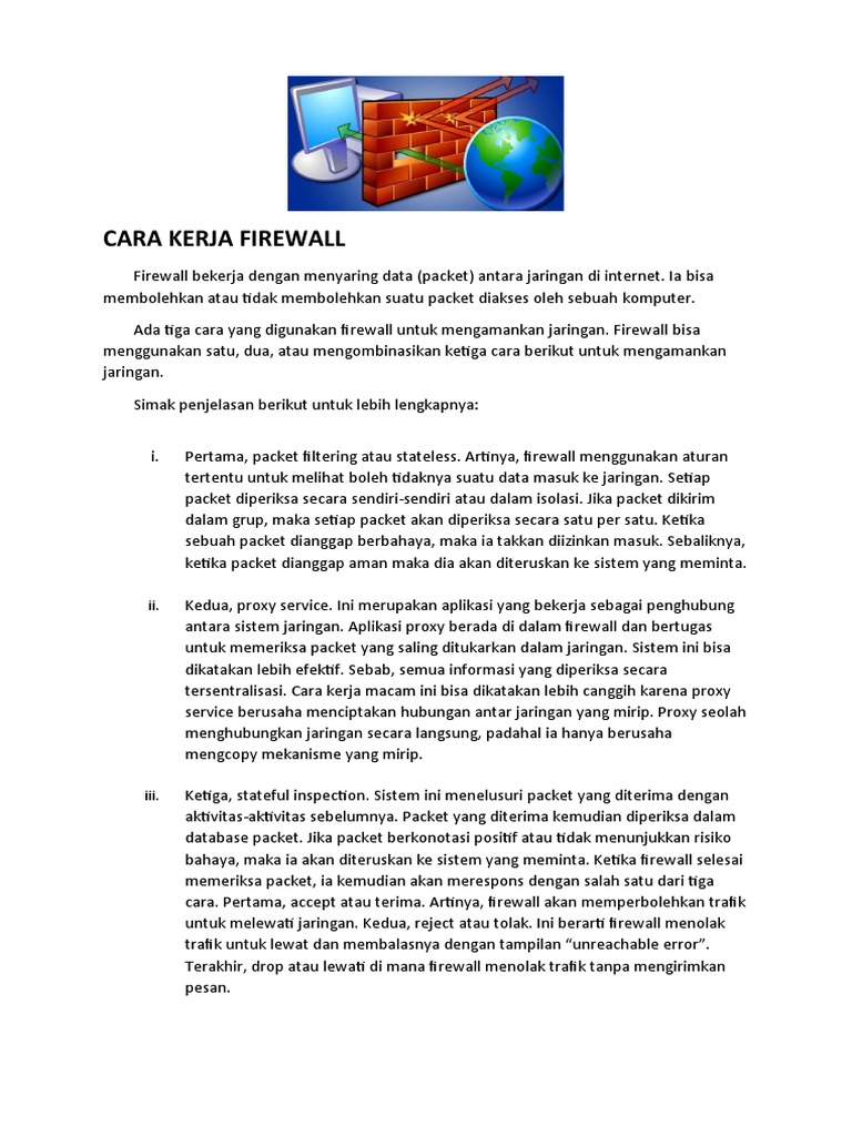 Cara Kerja Firewall | PDF