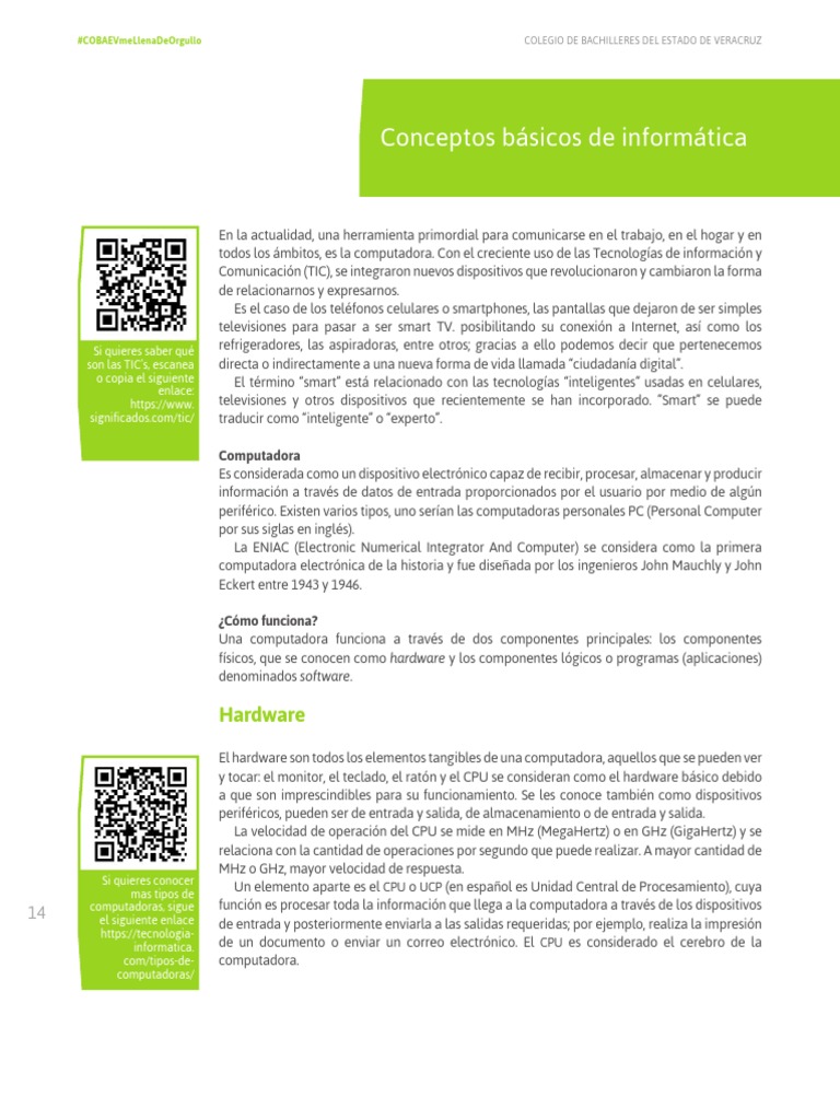 Conceptos Básicos De Informática Hardware Software Y Sistemas