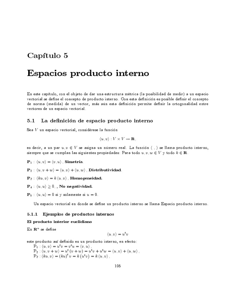 Espacios Con Producto Interno | PDF | Espacio vectorial | Norma ...
