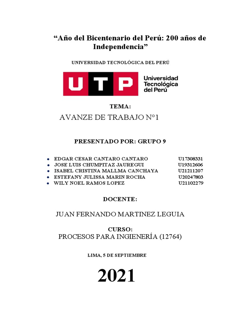Avanze N°1 Procesos Estefany 1 | PDF | Perú | Comercio