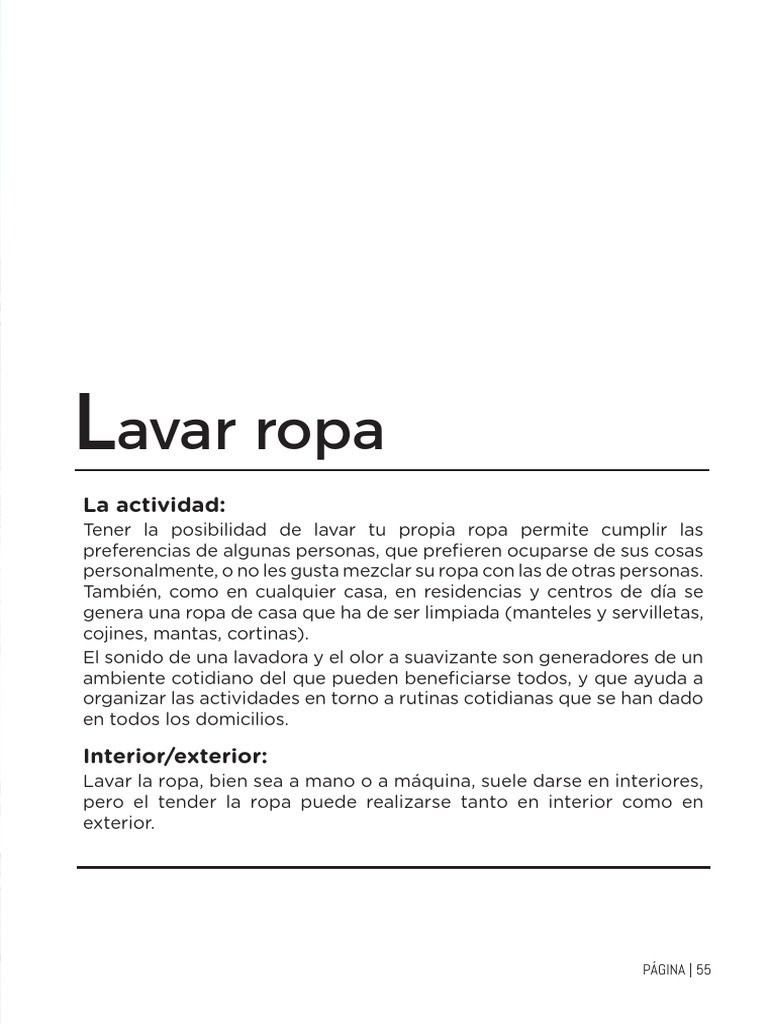 Actividad Lavar La Ropa | PDF