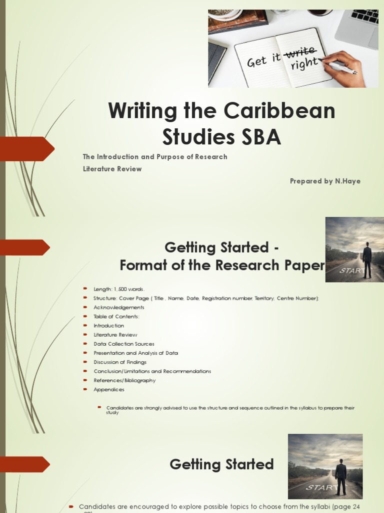 Writing The Caribbean Studies SBA Workshop | PDF | Crimes | Crime & Violence