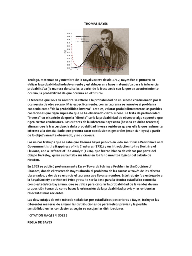 Thomas - Bayes | PDF | Método científico | Probabilidades y estadísticas