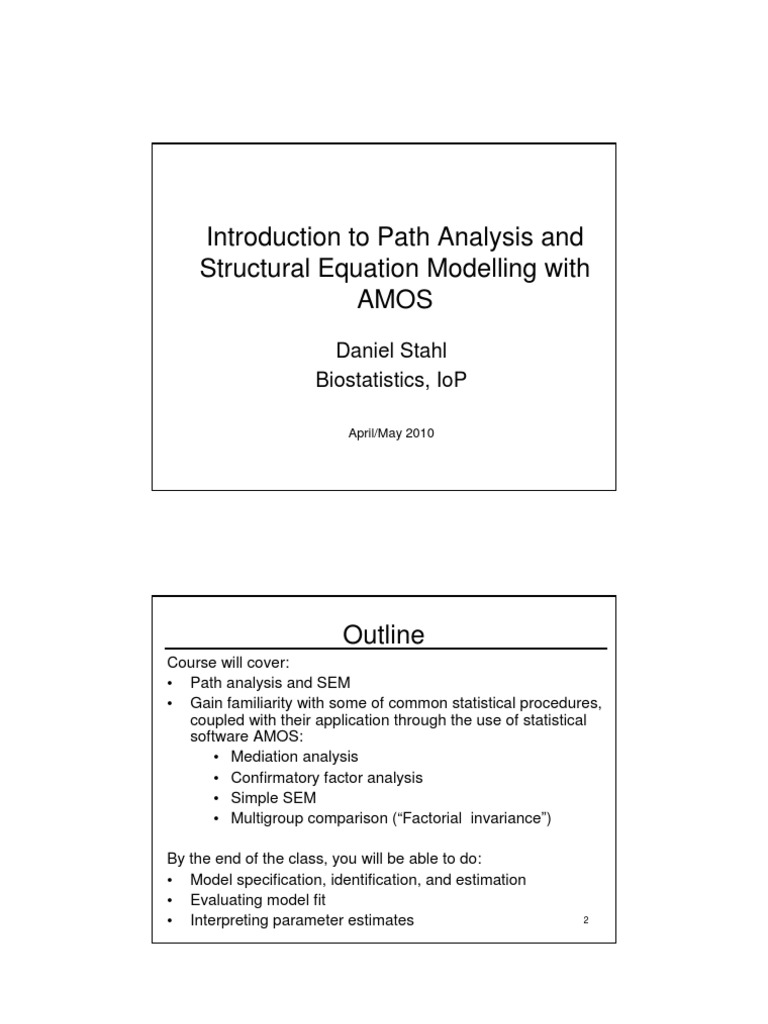Introduction To Path Analysis and SEM With AMOS | PDF | Structural Equation Modeling | Linear ...