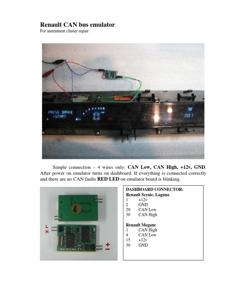 Renault CAN Bus Emulator Guide | PDF
