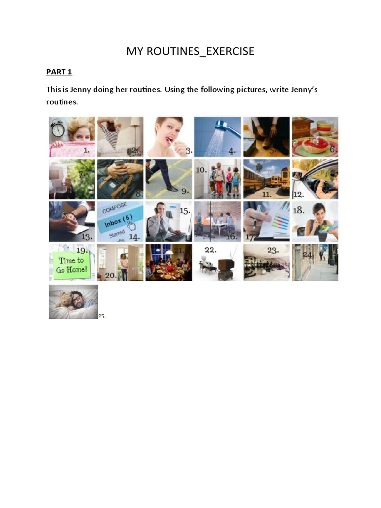 Jenny's daily exercise routine | PDF | Teachers