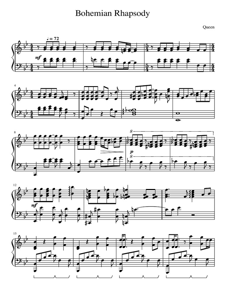 Bohemian Rhapsody Piano | PDF
