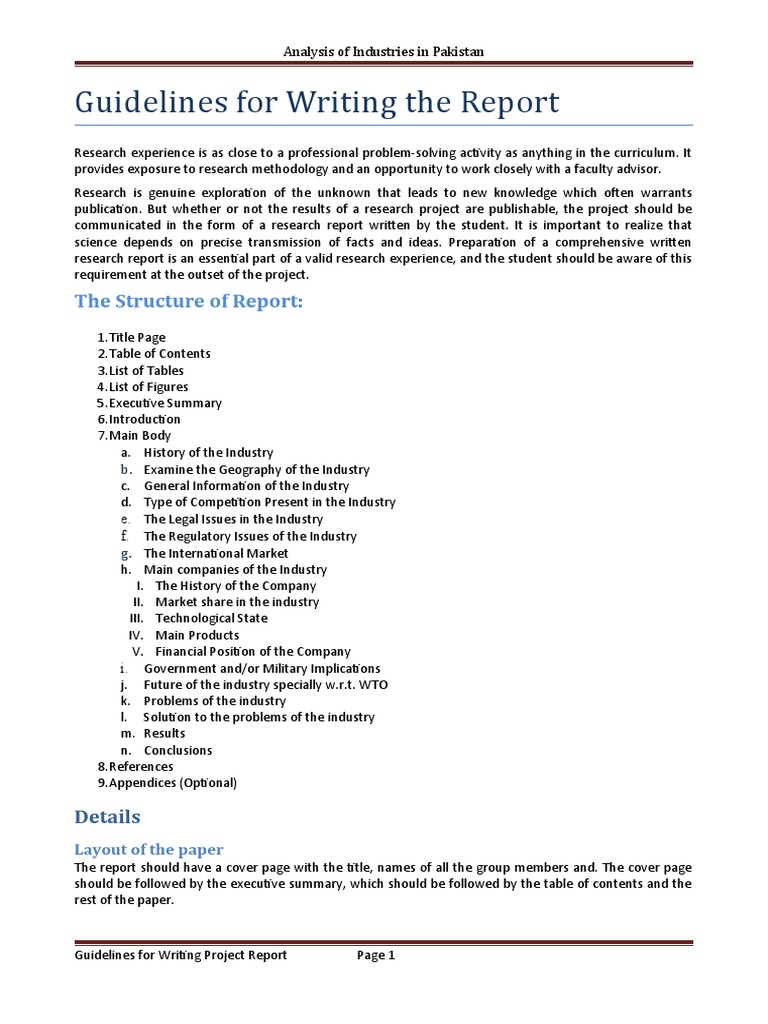 Guidelines For Report Writing | PDF | Science | Cognition