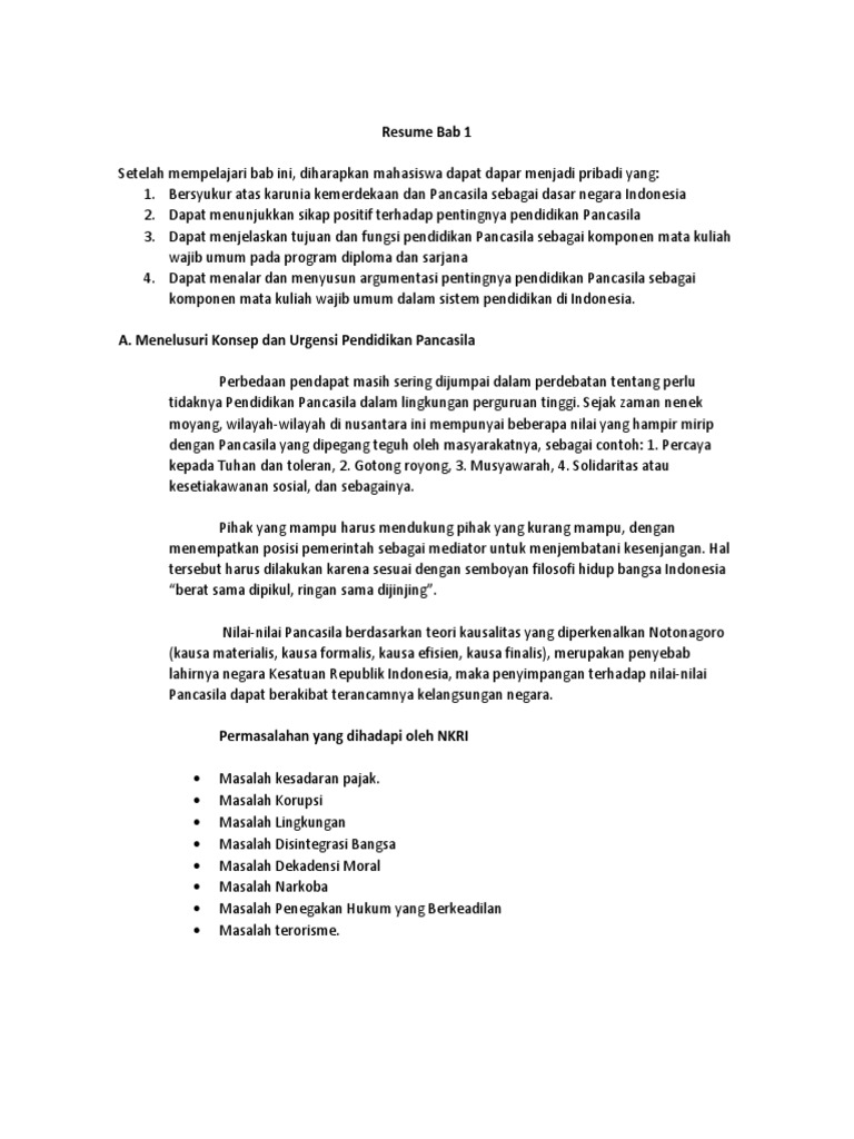 Resume Bab 1 | PDF