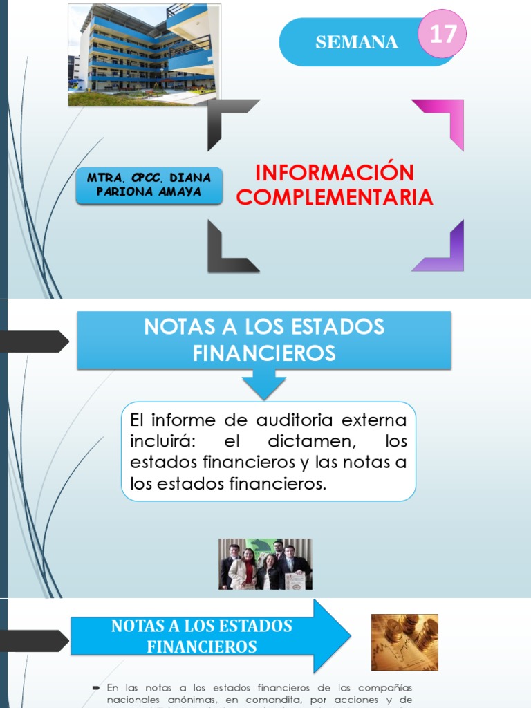 Semana 17 Información Complementaria | PDF | Contabilidad | normas internacionales de ...