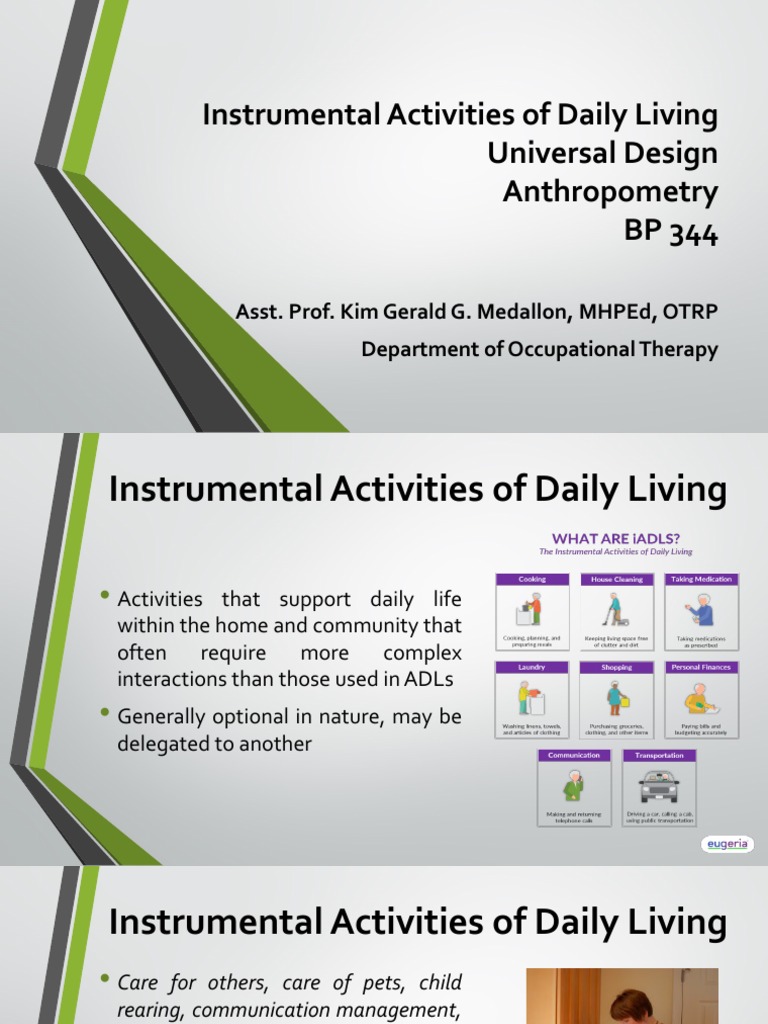 Occupational Therapy & IADLs Guide | PDF | Stairs | Anthropometry