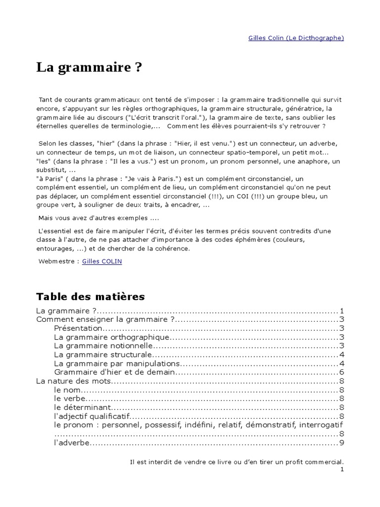 Livre de Grammaire | PDF | Clause | Phrase