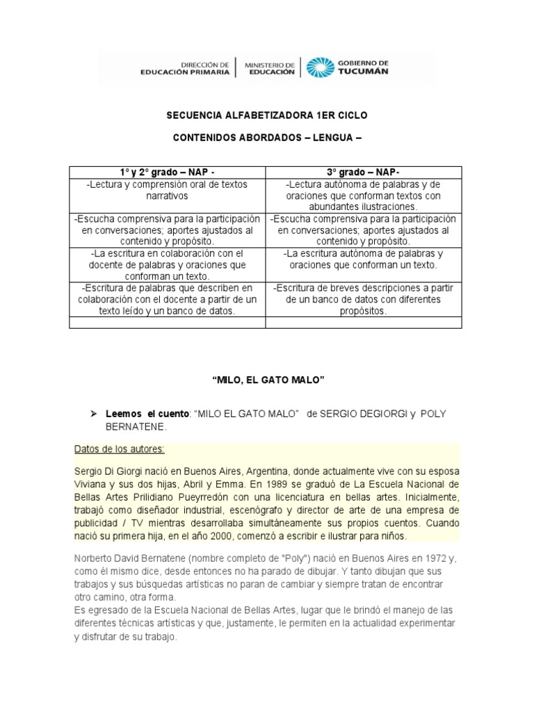 Secuencia Milo El Gato Malo | PDF