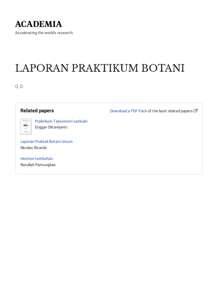 Laporan - Praktikum - Botani With Cover Page v2 | PDF