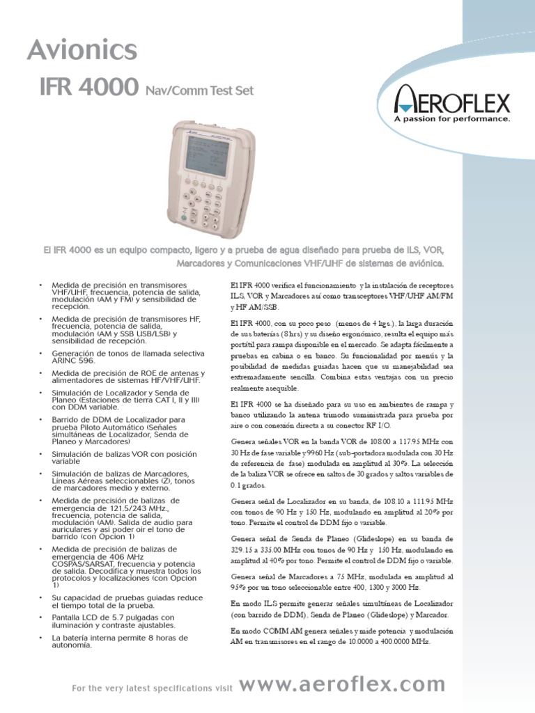 Ifr 4000 | PDF | Modulación de frecuencia | Telecomunicaciones