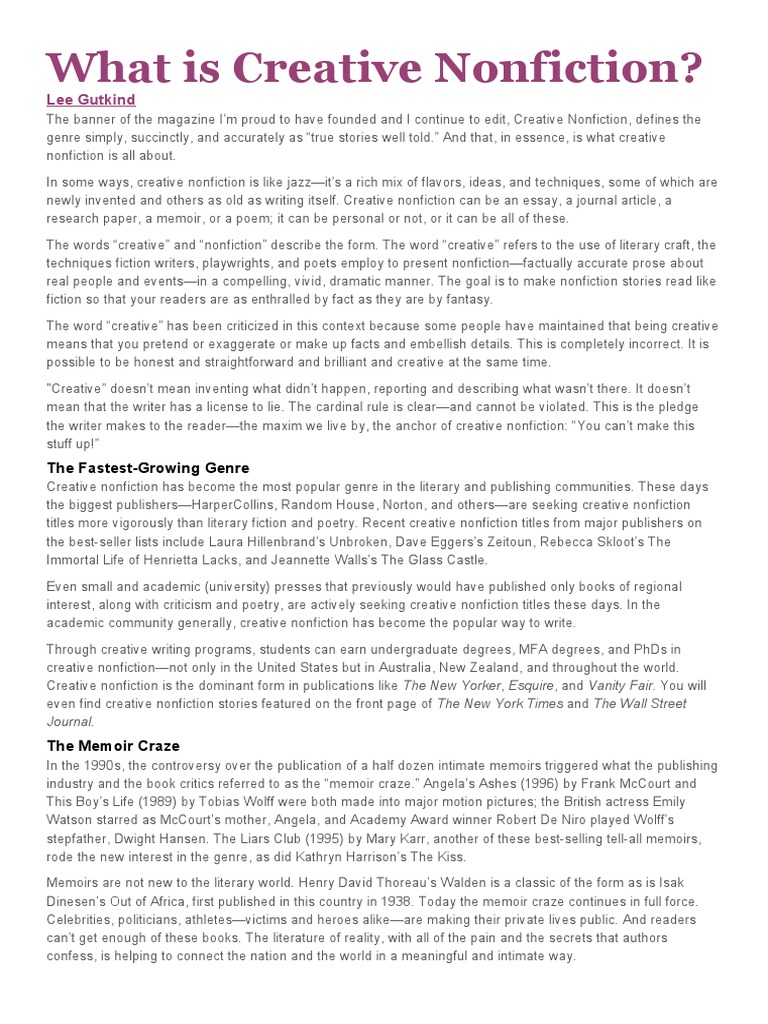 What Is Creative Nonfiction | PDF | Creative Nonfiction