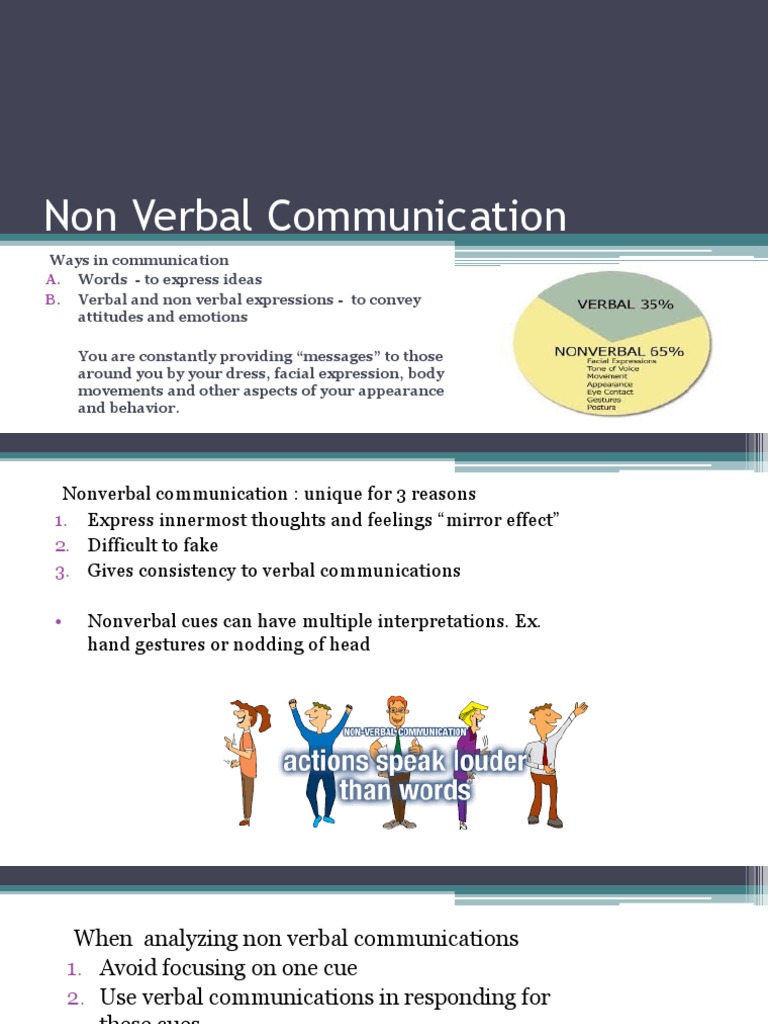 Non Verbal Comm | PDF | Nonverbal Communication | Communication