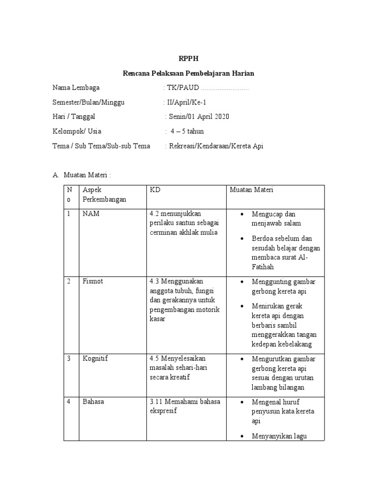 RPPH Dengan Pendekatan Saintifik | PDF