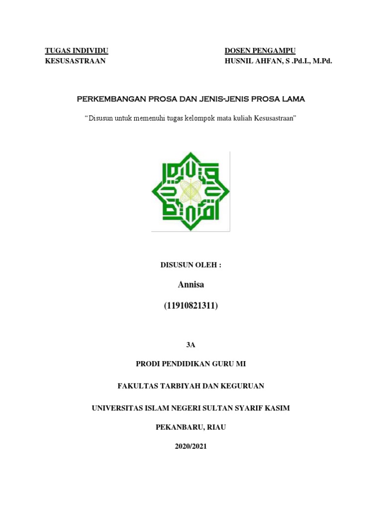 Perkembangan Prosa Dan Jenis Prosa Lama | PDF