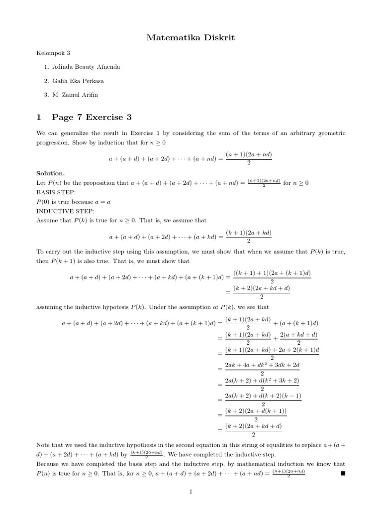 Matematika Diskrit: (n+1) (2a+nd) 2 | PDF | Matematika | Logika