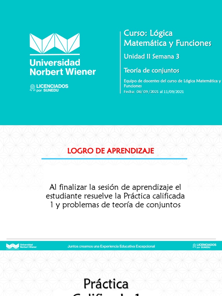 Unidad 2 - Semana 3 - 2021-2 | PDF | Matemáticas | Lógica matemática