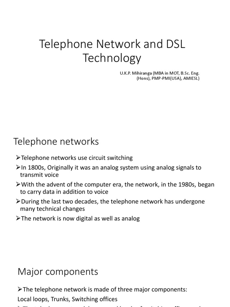 Telephone Network and DSL Technology Overview | PDF | Digital ...