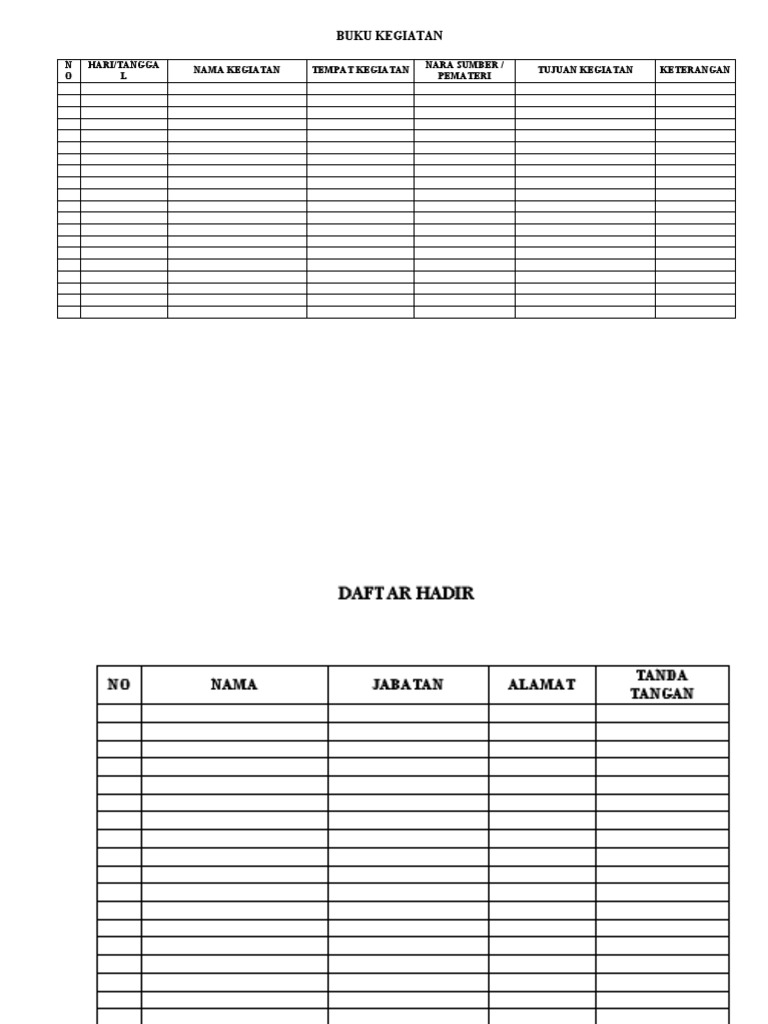 Buku Kegiatan Majlis Ta'Lim | PDF