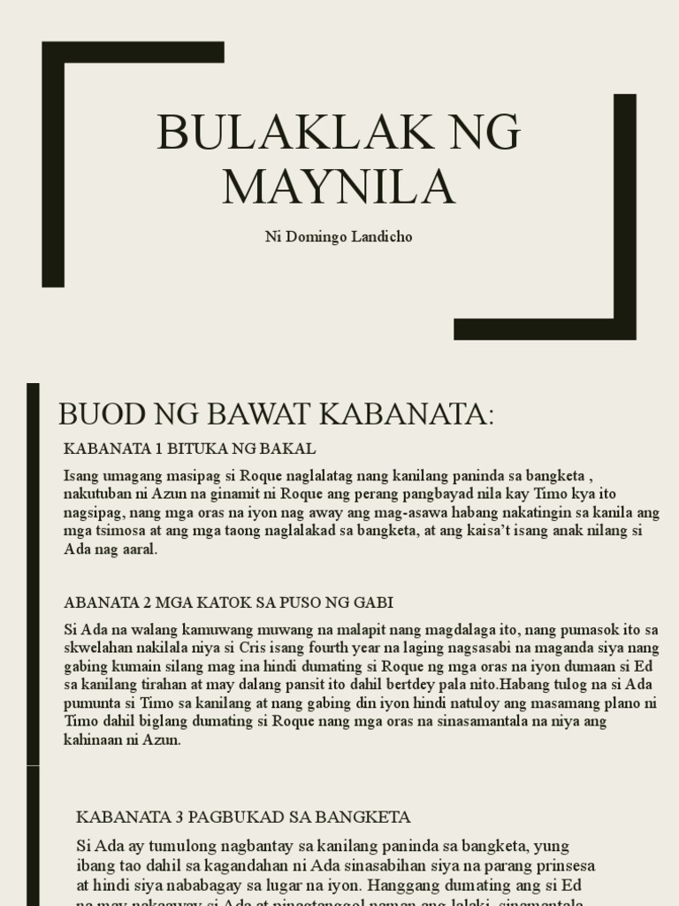 Bulaklak NG Maynila | PDF