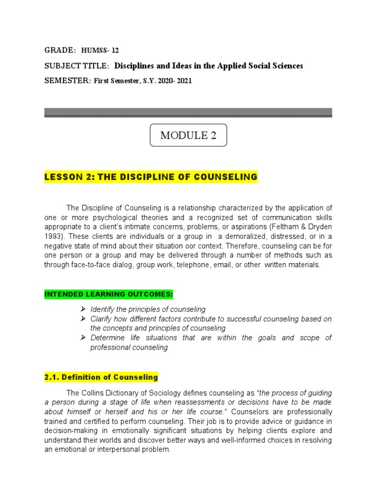 Disciplines and Ideas in The Applied Social Sciences: Lesson 2: The ...