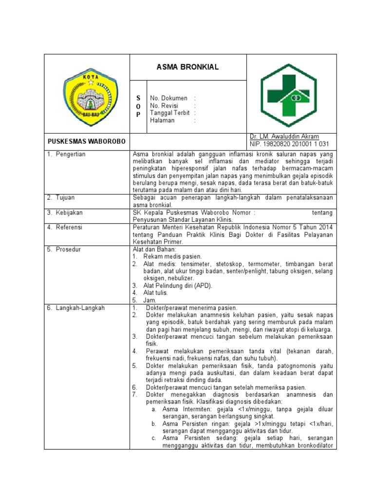 SOP Asma Bronkial | PDF