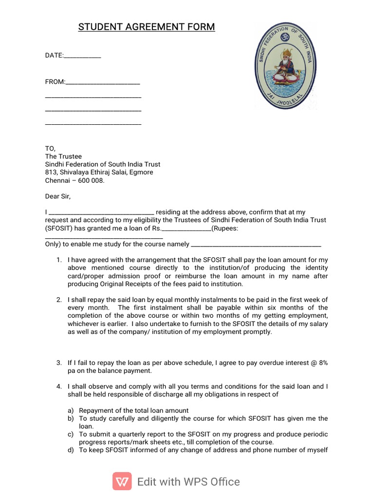 Student Agreement Form | PDF