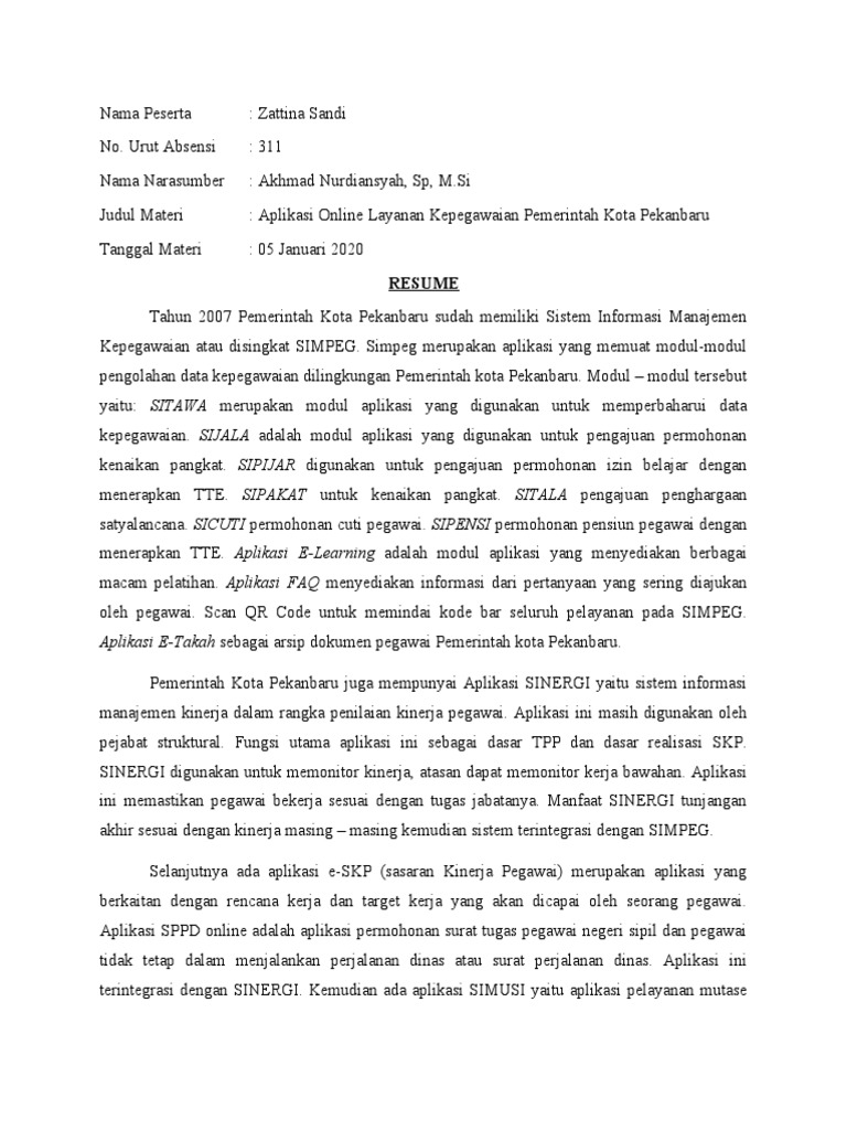 Resume Pembicara 1 | PDF