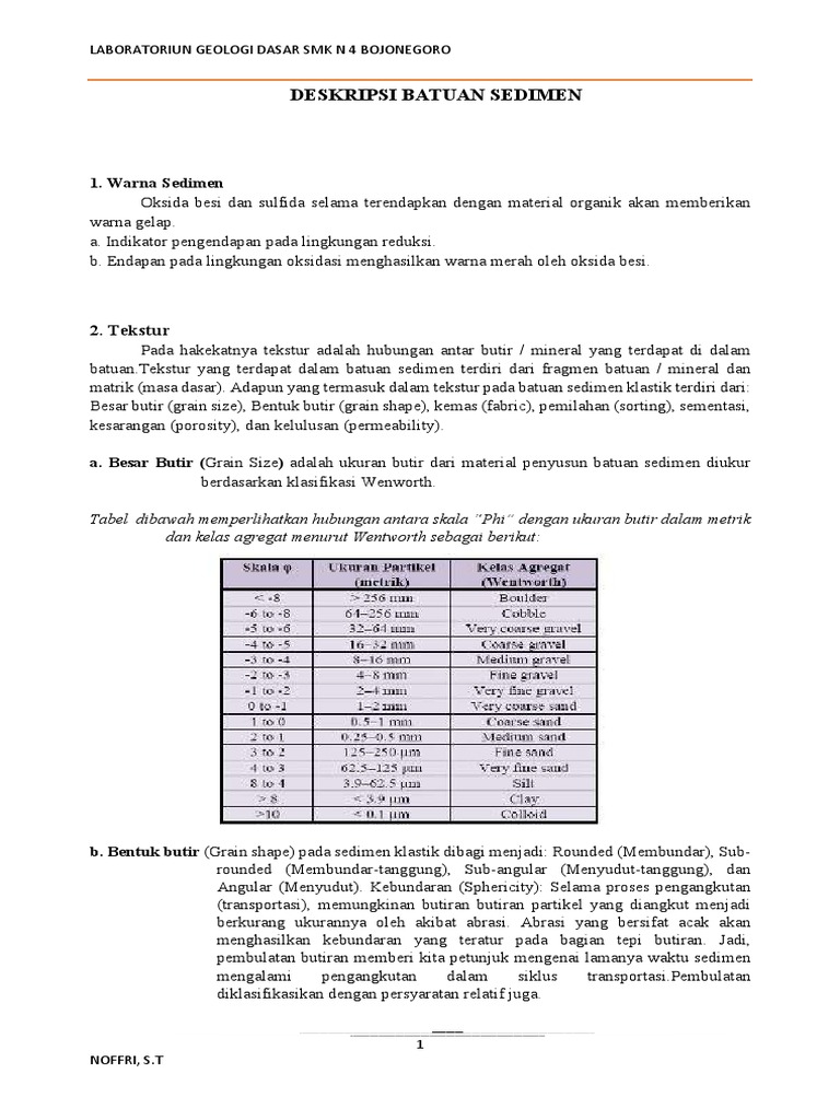 Deskripsi Batuan Sedimen | PDF