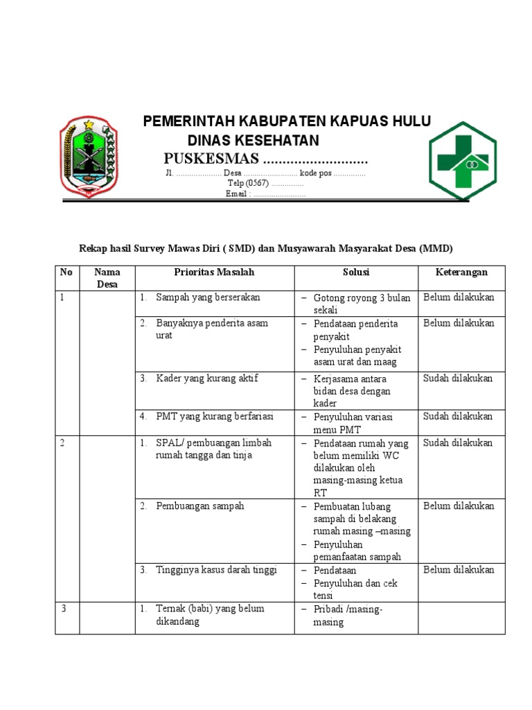 Contoh Rekap Hasil MMD Dan SMD | PDF