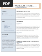 Simple Plain Resume Format in Word 4 | PDF