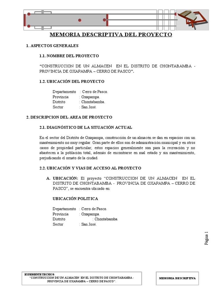 Memoria Descriptiva Almacen | PDF