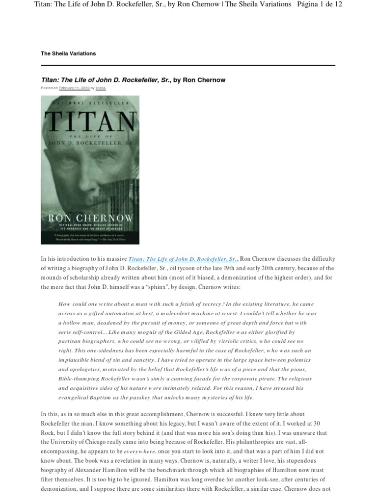 Titan: Rockefeller's Complex Legacy | PDF | John D. Rockefeller ...