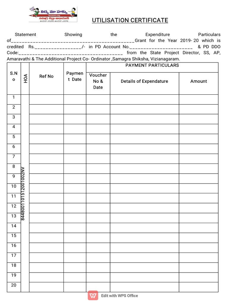 Utilisation Certificate | PDF