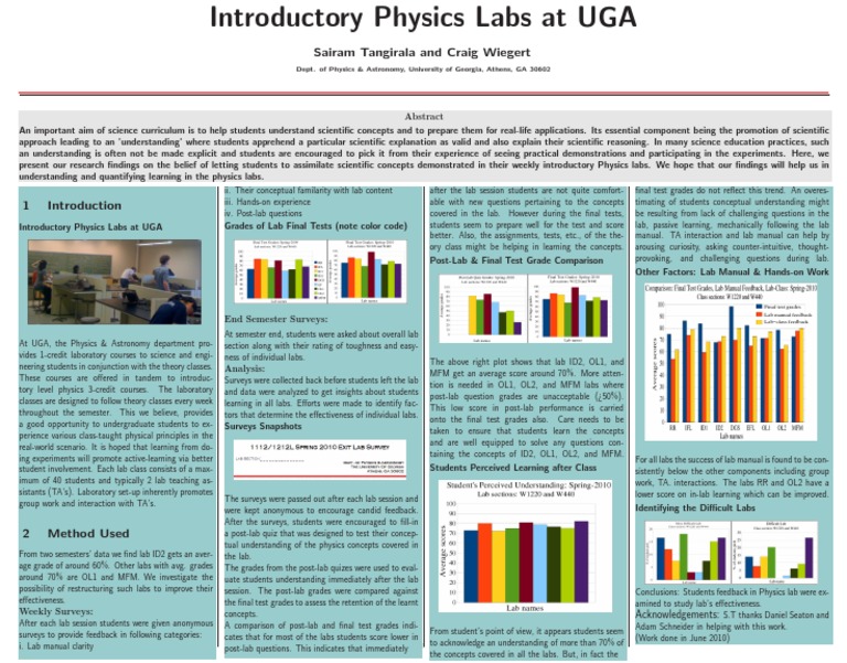 Teaching Research Poster at UGA | PDF | Laboratories | Physics