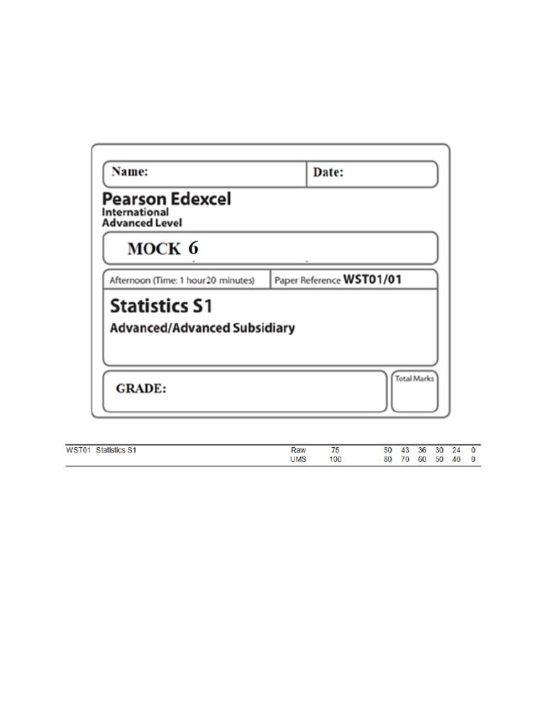 S1 MOCK 6 Question Paper | PDF