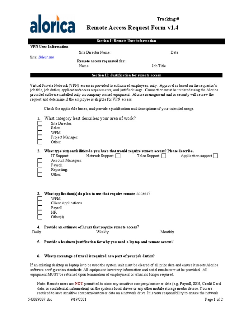 VPN Request Form | Download Free PDF | Virtual Private Network ...