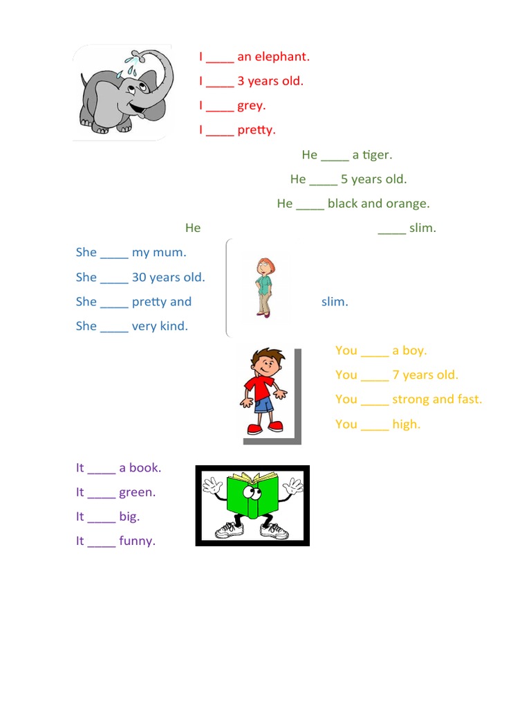 To Be Am Is Are Grammar Drills Picture Description Exercises Tests ...