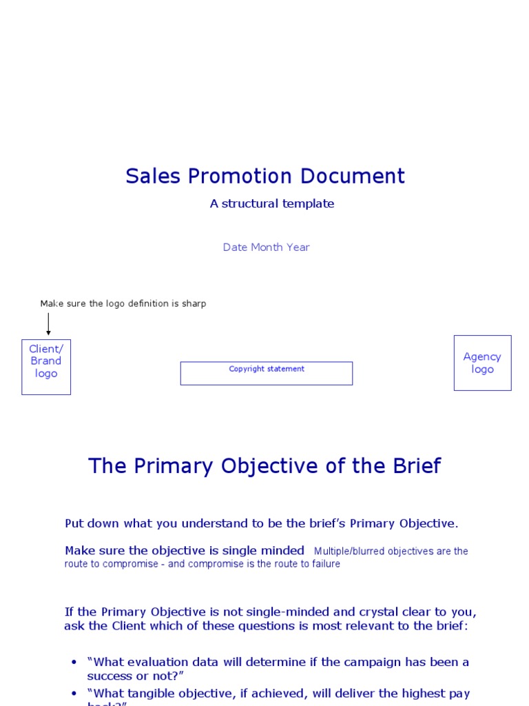 Sales Promotion Proposal PPT | PDF | Brand | Target Audience