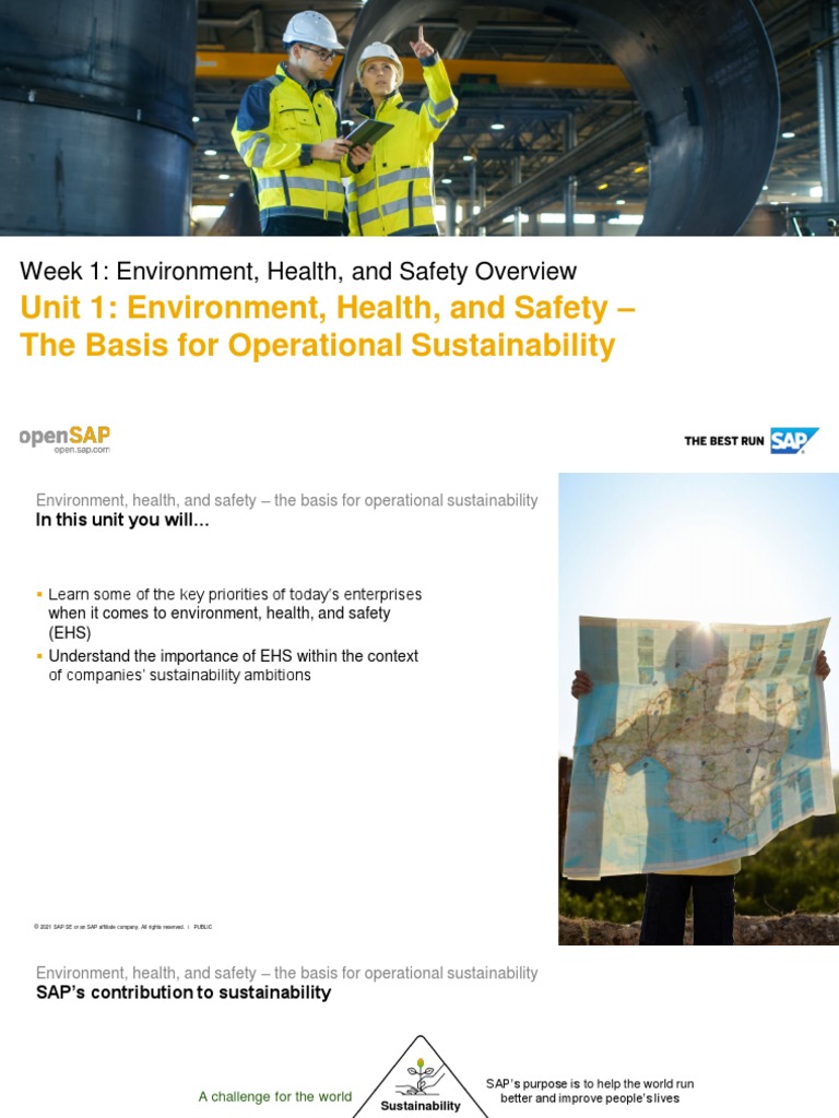 OpenSAP Ehs1 Week 01 Unit 01 EHSBasisforOperationalSafety Presentation ...