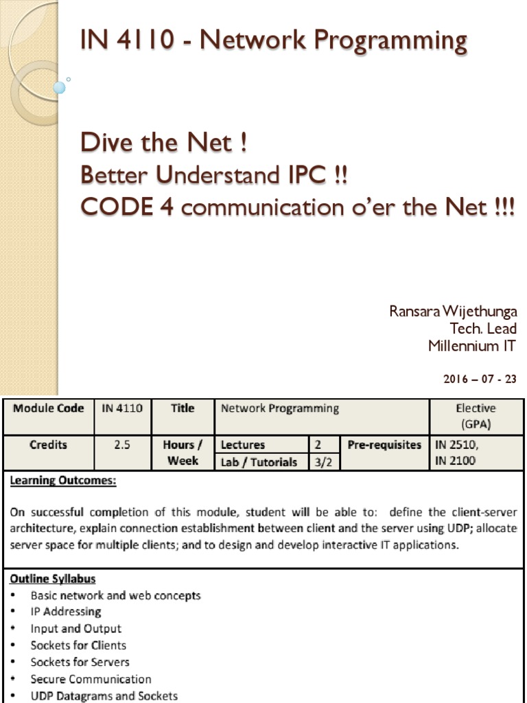 Lect01 - What Can A Network Program Do | PDF | Computer Network | World Wide Web