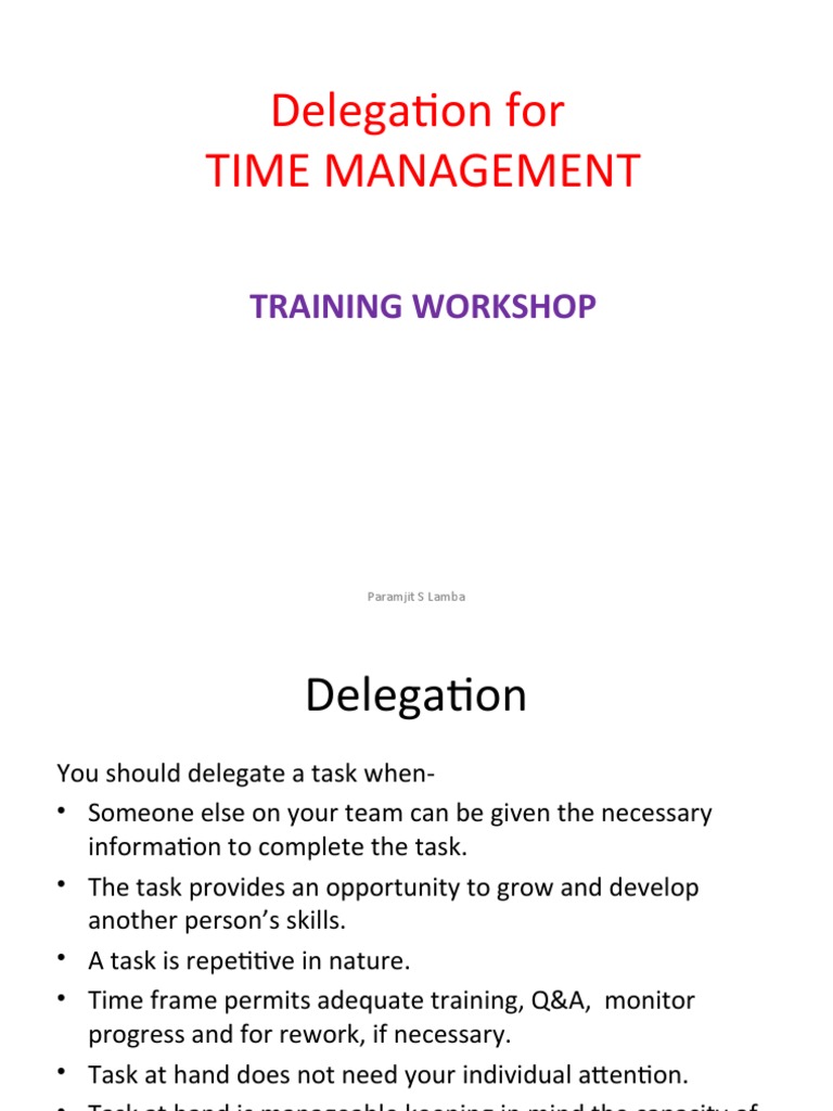 3-Delegation in Time Management | PDF | Neuropsychological Assessment ...