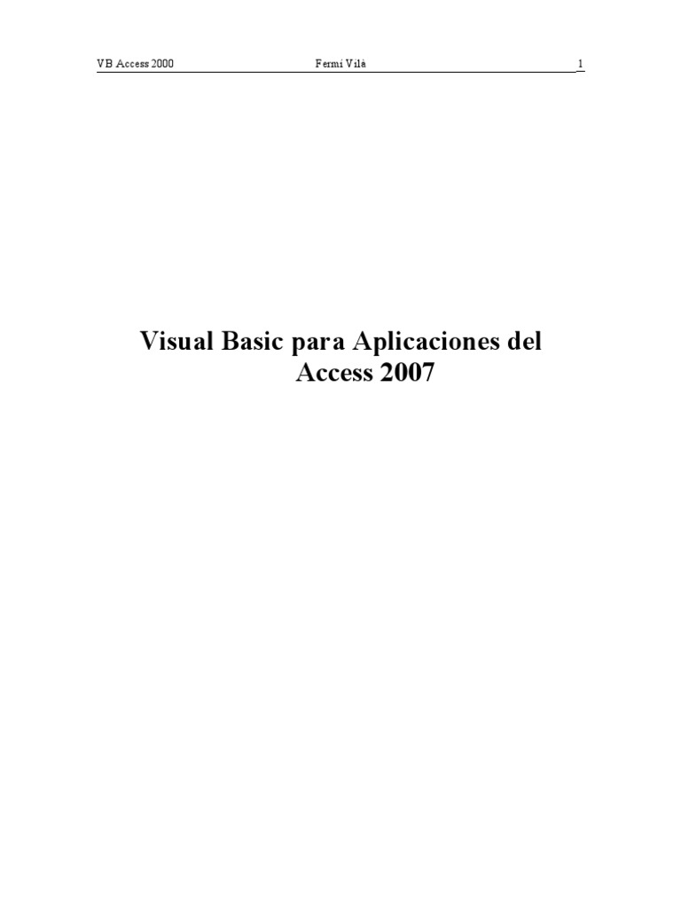 Visual Basic Aplicaciones Access | PDF | Básico | Point and Click